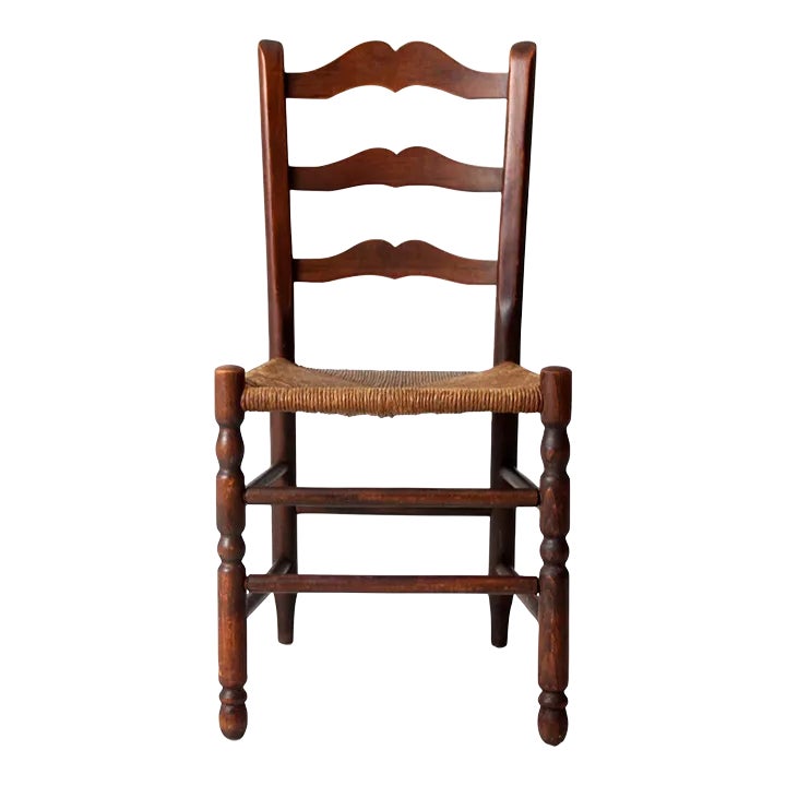 Antique Rush Seat Ladder Back Chair | Chairish