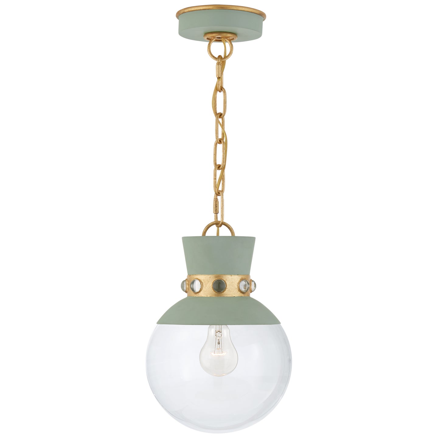 Visual Comfort Lucia Pendant in Celadon, Small | Chairish
