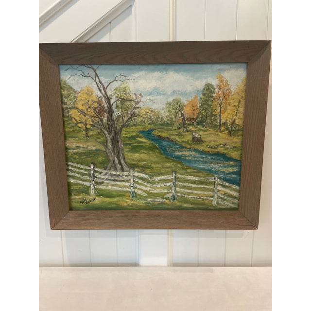 American Impressionist Landscape Painting of Kentucky Horse Farm With ...
