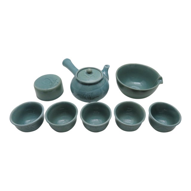 Celadon Ceremonial Tea Set, 8 Pieces | Chairish