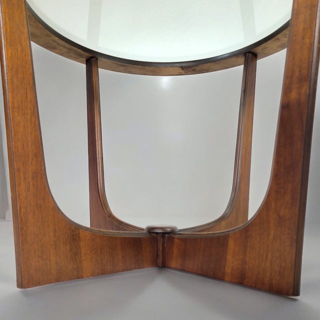 Mid 20th Century Mid-Century Modern Round Walnut Tone Table | Chairish