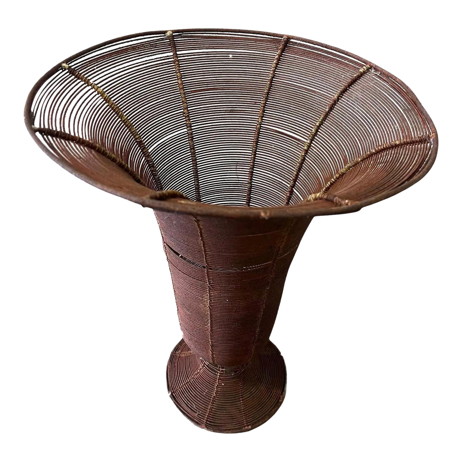 Vintage French Wire Urn Garden Basket Planter | Chairish