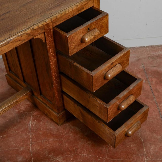 Art Deco Oak Writing Desk | Chairish