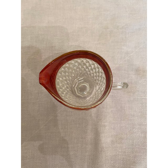 Vintage Indiana Ruby Red Flashed Diamond Creamer | Chairish