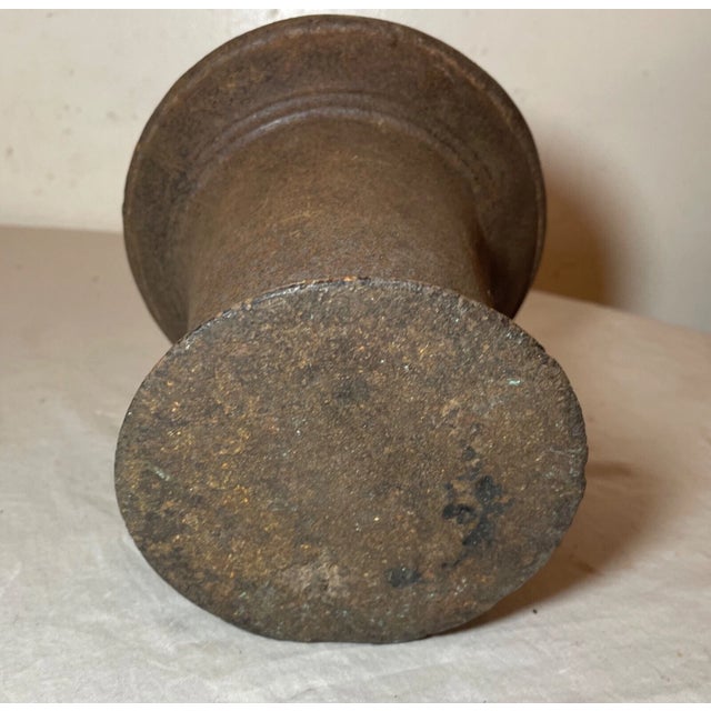 Large Rare Antique 19th Century Handmade Solid Heavy Cast Iron Mortar ...