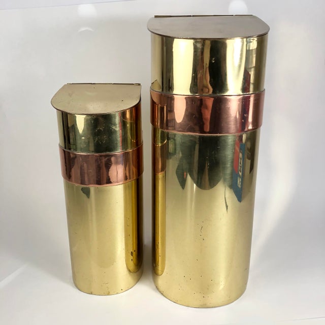 1950s Mid-Century Modern Spanish Brass & Copper Canisters - a Pair ...