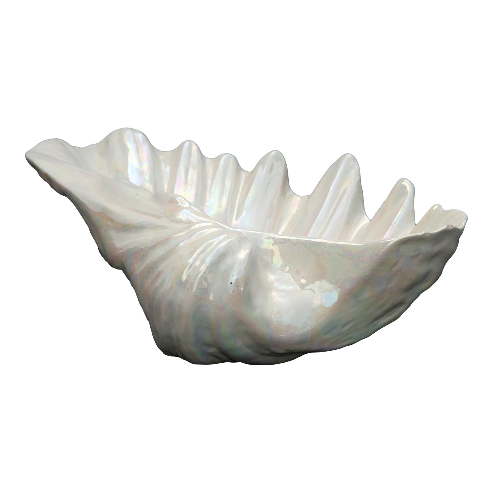 Late 20th Century Ceramic Shell Bowl | Chairish
