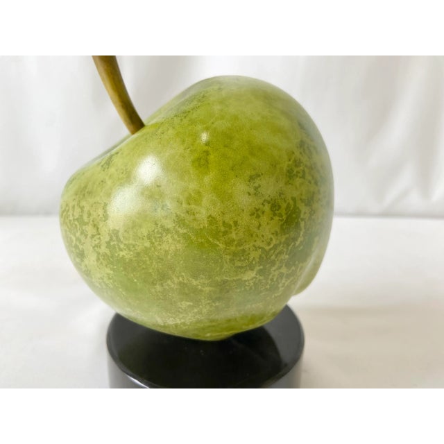 Contemporary Randi Grantham Bronze Granny Apple Sculpture on Marble ...