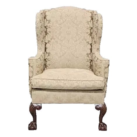 Late 20th Century Hickory Chair Chippendale Style Mahogany Wing Chair ...