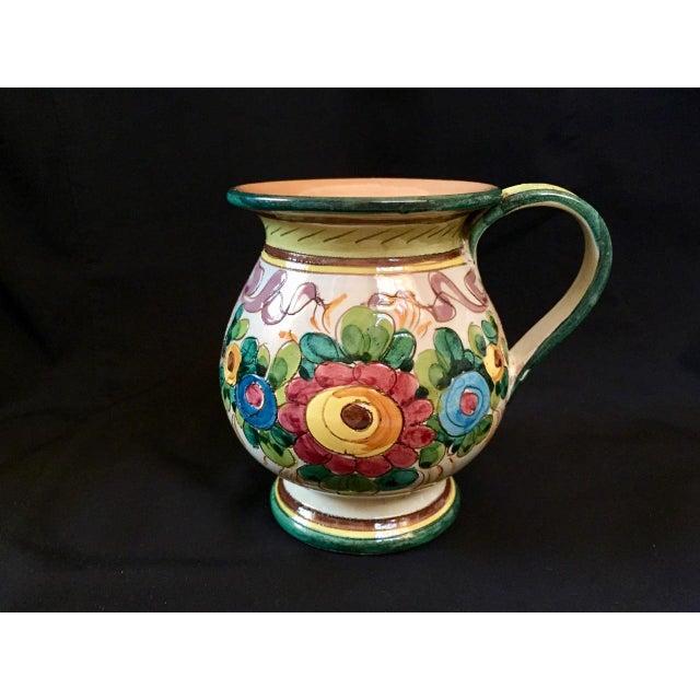 1970s Vintage Italian Pottery Floral Sgraffito Set - Pitcher & Vase- 2 ...