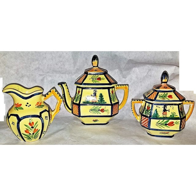 Henriot Quimper Petite Tea Set, Set of 3 | Chairish