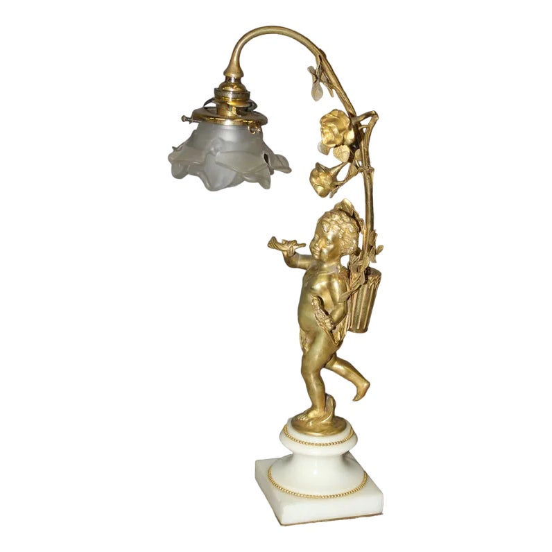 Gilt Bronze Angel Lamp, 1900s | Chairish