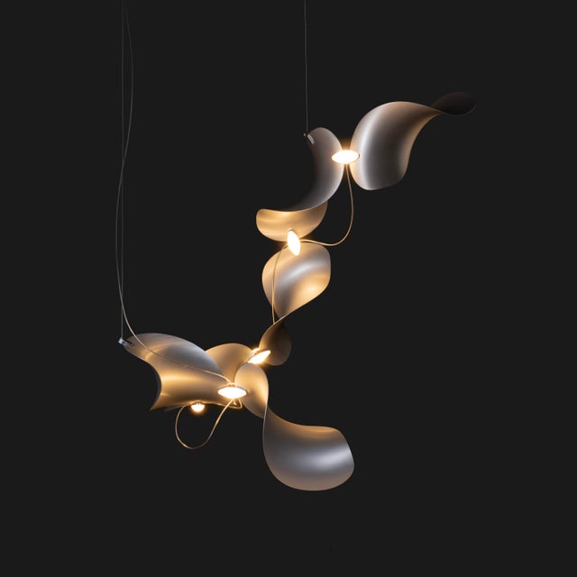 Dune 6 Hanging Lamp with Silver Anodized Shades from Moss | Chairish