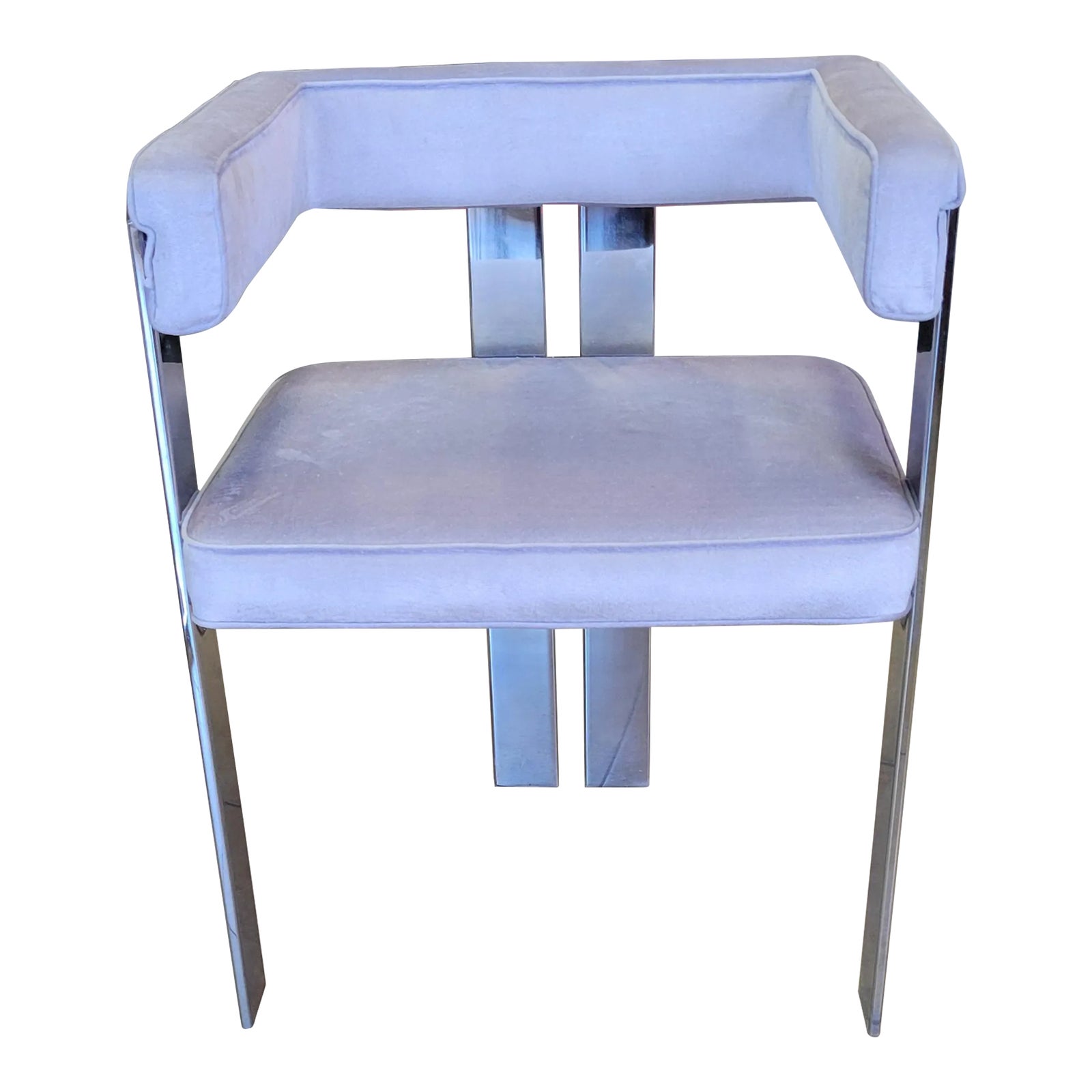 Retro Glam Chrome SIde Chair | Chairish
