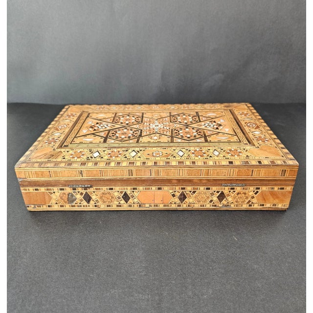 Vintage Middle Eastern Syrian Damascus Arabesque Mosaic Marquetry ...