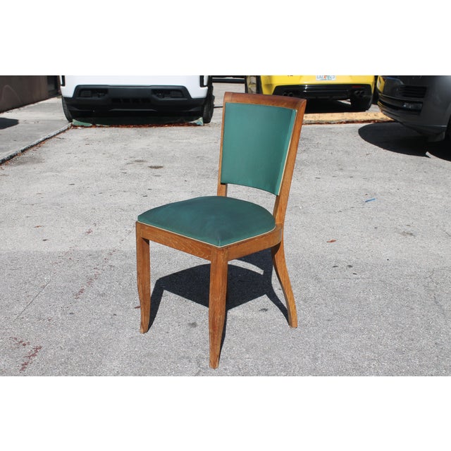 C1940's French Art Deco Low Back Walnut Dining Chairs Style Leleu Set ...