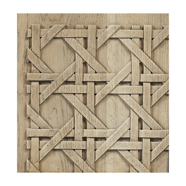 Water Cnoidal Cane Carved End Table | Chairish