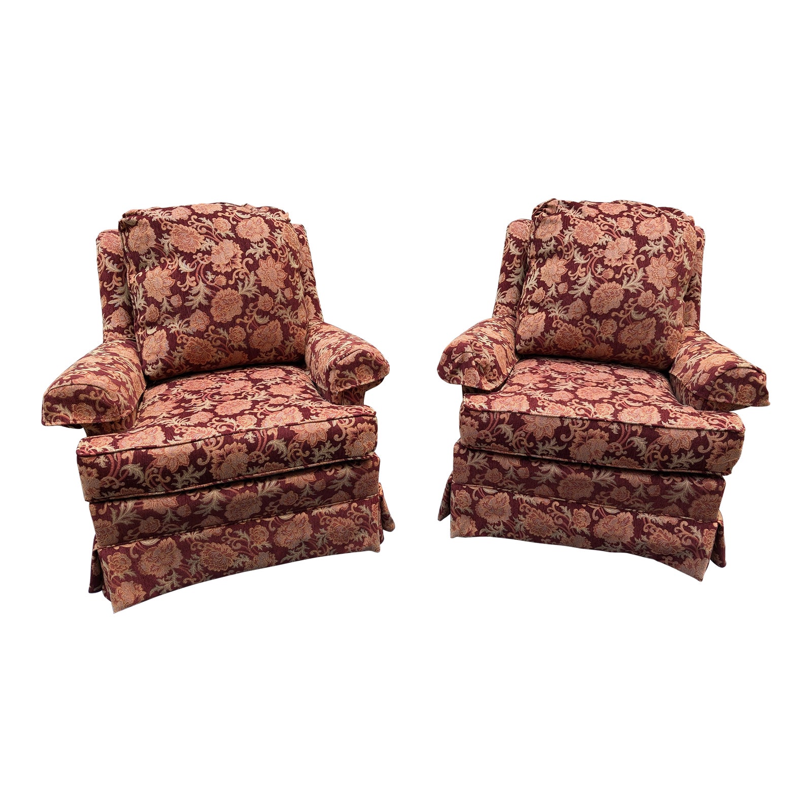 Pair of Floral Lounge Chairs | Chairish