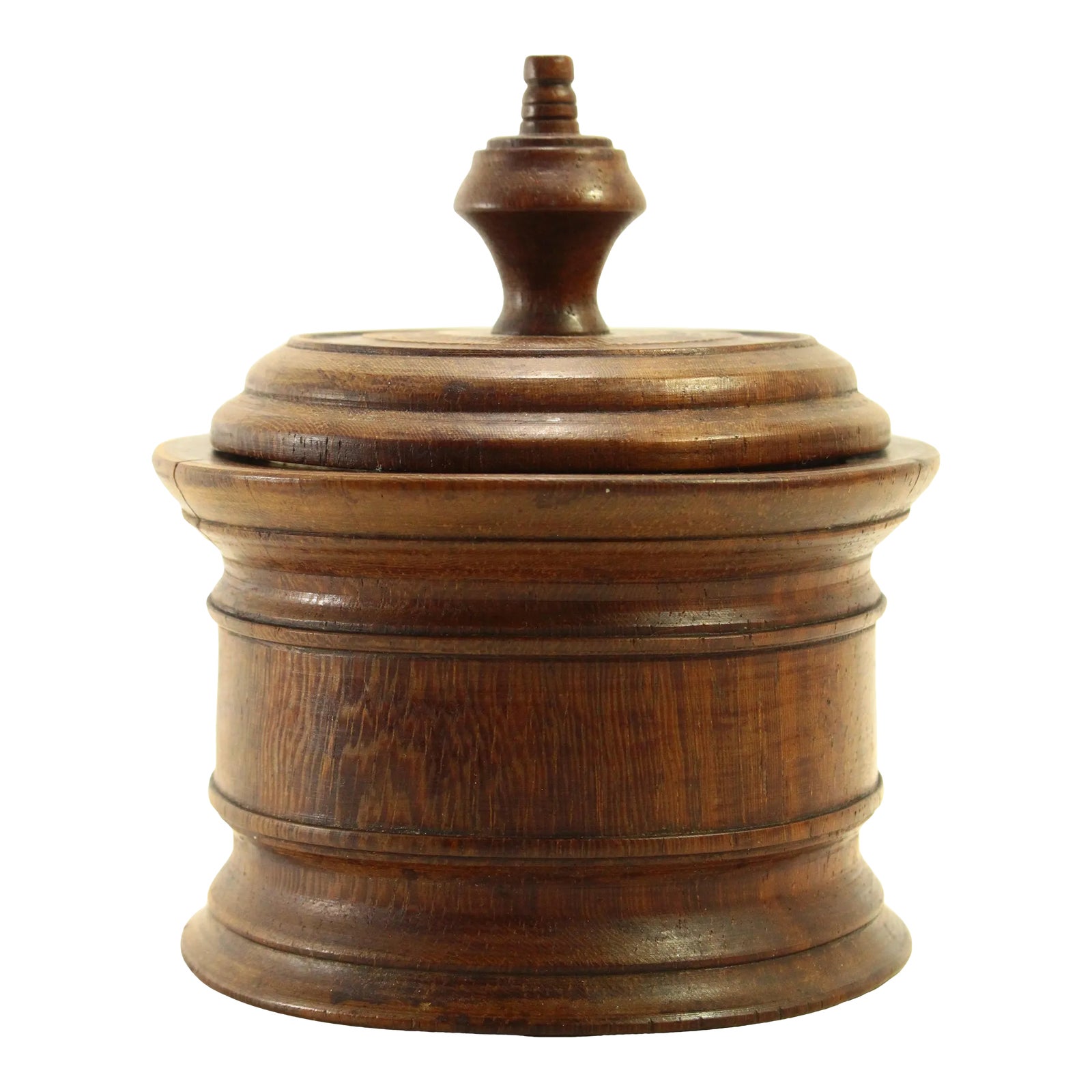 Early 1800's Dutch Treenware Tobacco Jar, Turned Wood Body & Lid, Urn ...