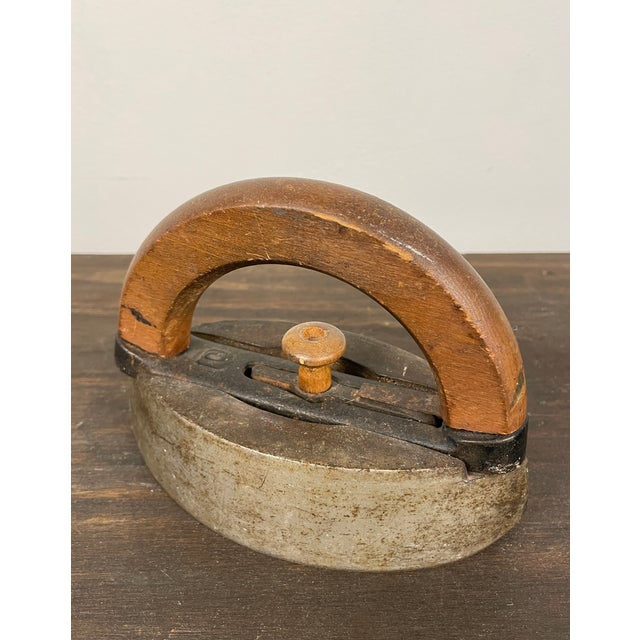 Antique Sad Iron With Removable Wooden Handle | Chairish