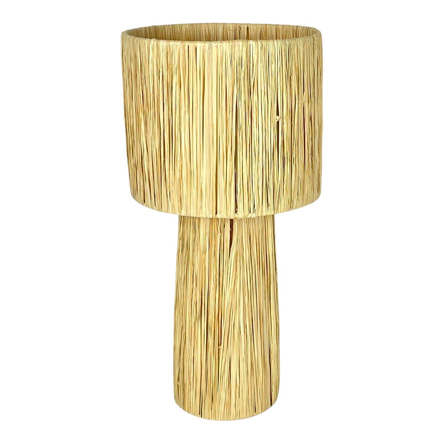 Handcrafted Raffia Table Lamp | Chairish