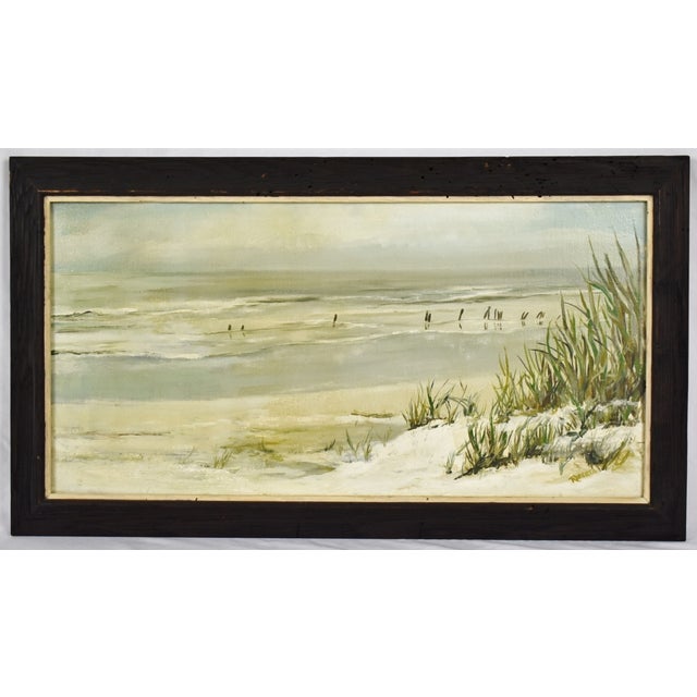 Vintage Framed Dunes Beachscape Oil Painting - Artist Signed | Chairish