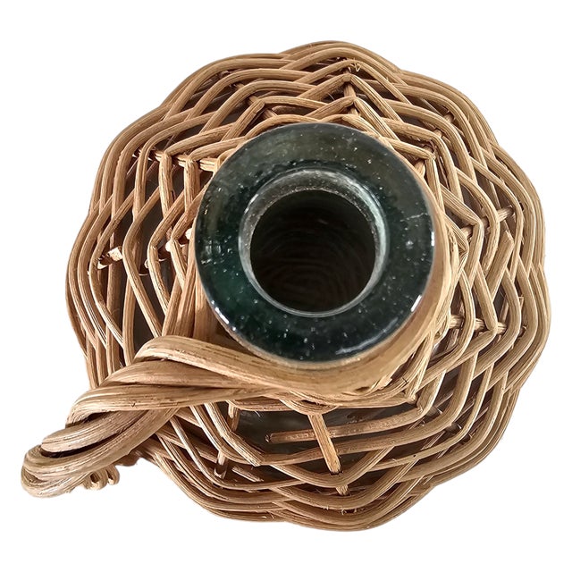 Demi John Wicker Glass Bottle Hand Woven | Chairish