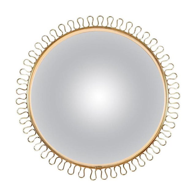 Mid-Century Modern Round Brass Mirror with Wavy Frame by Gio Ponti ...