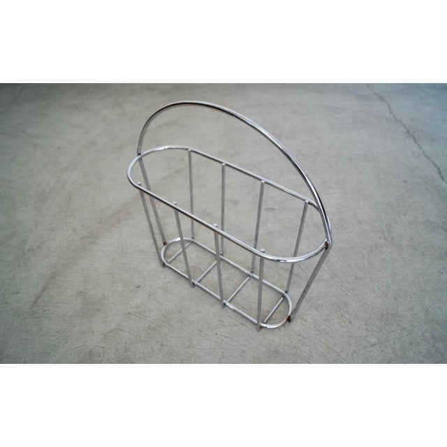 1970's Art Deco Chrome Magazine Rack | Chairish
