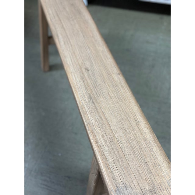 Rustic A-Frame Natural Wood Bench | Chairish