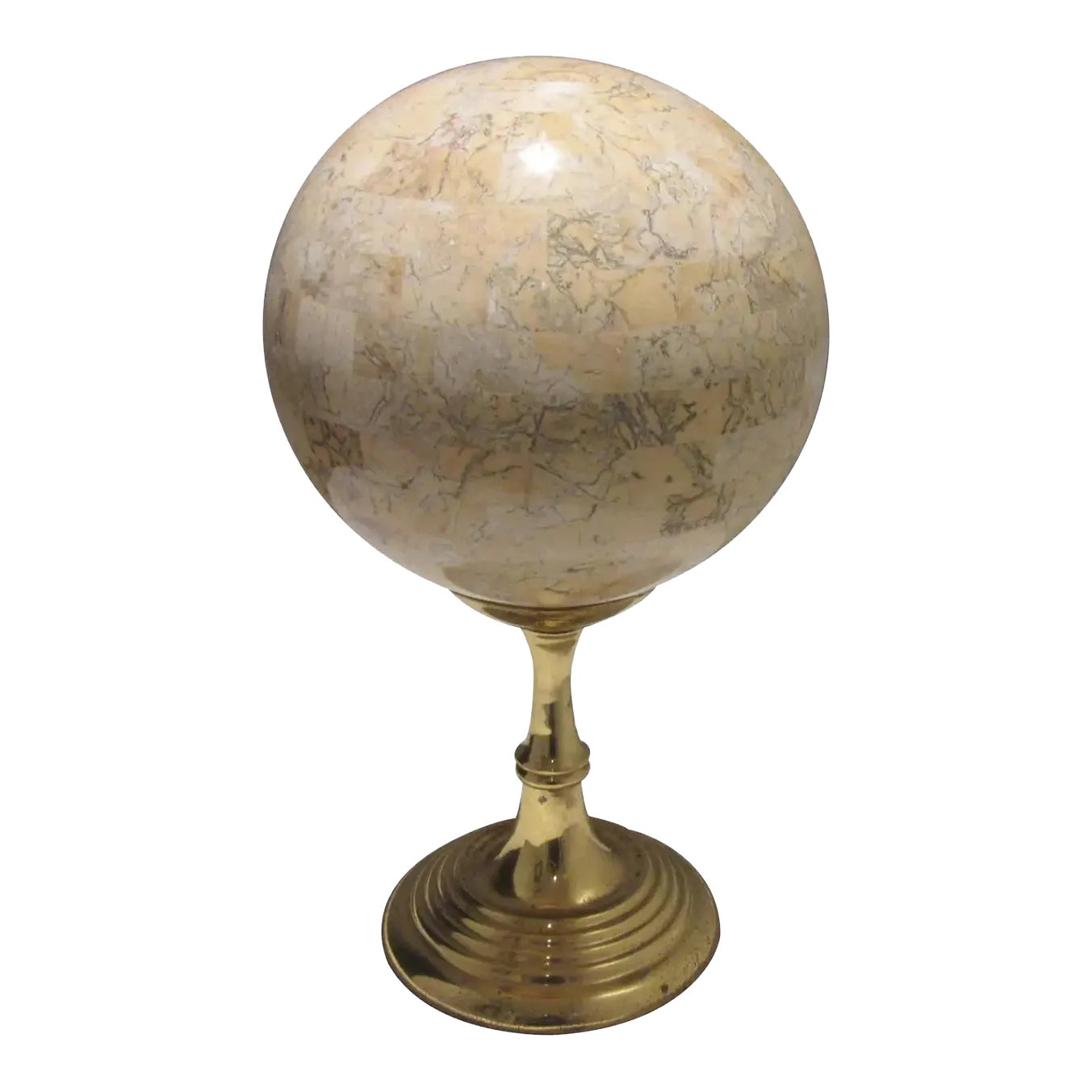 Maitland-Smith Mid Century Modern Travertine Tessellated Sphere on ...