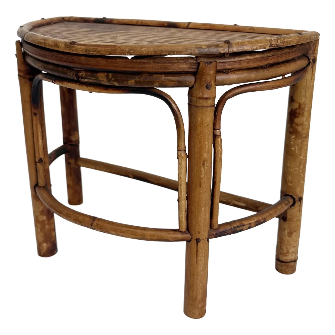 1970s Bamboo Burnt Tortoise Riser Display | Chairish