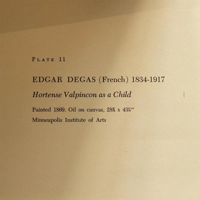 1956 After Edgar Degas "Hortense Valpincon as a Child", Vintage Full ...