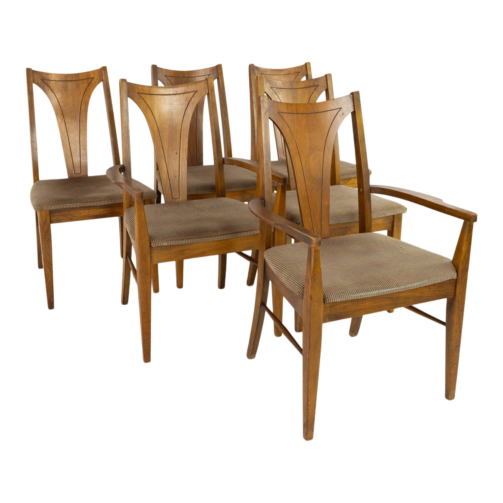 Kent Coffey Perspecta Mid Century Walnut Dining Chairs - Set of 6 ...