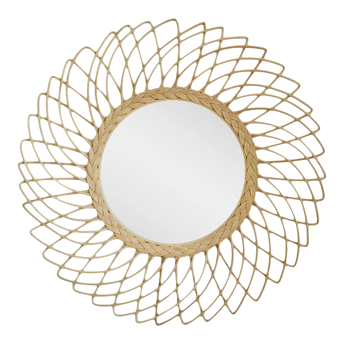 Rattan Sun Mirror | Chairish