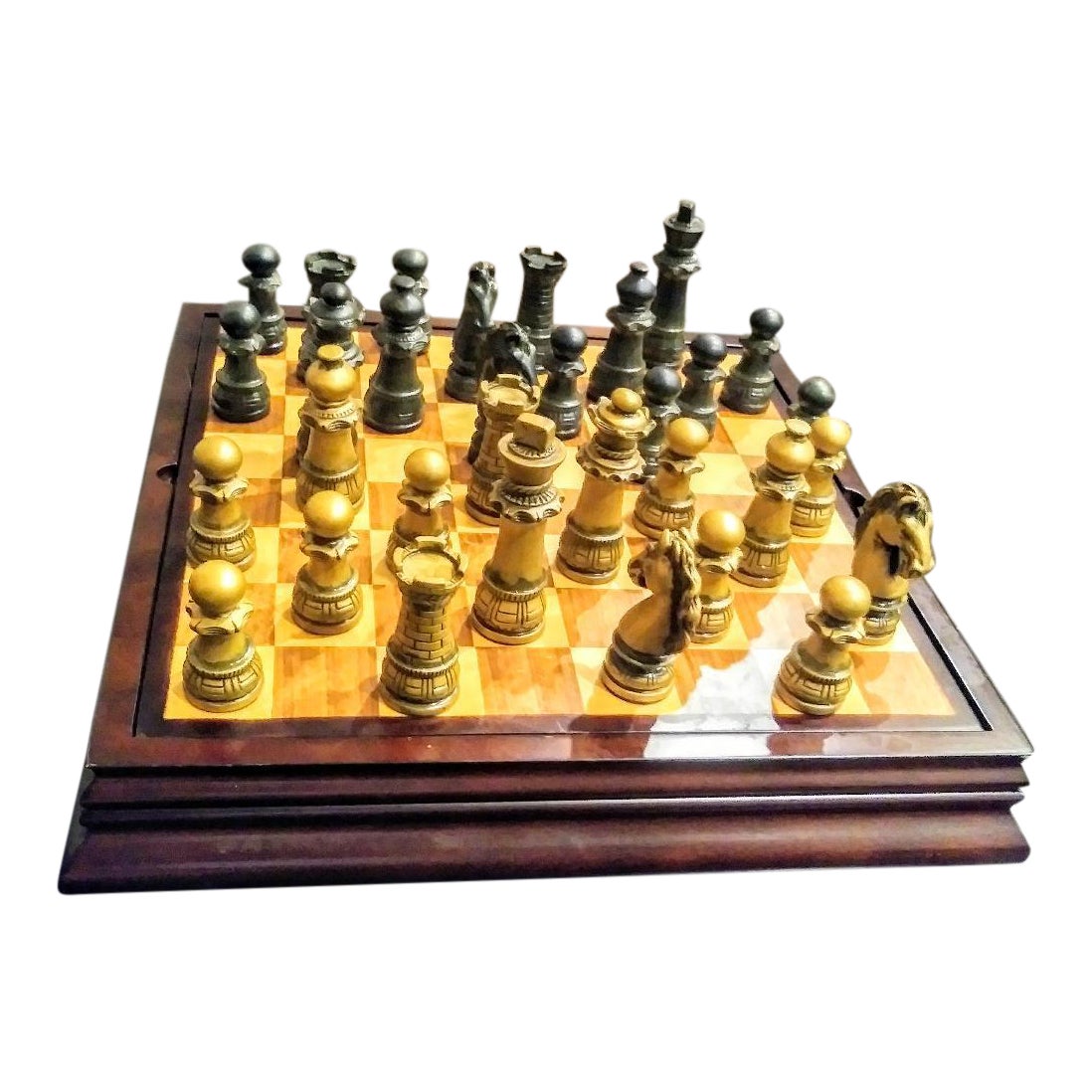 2001 Vintage Bombay Company Solid Wood 3 Games Backgammon, Chess ...