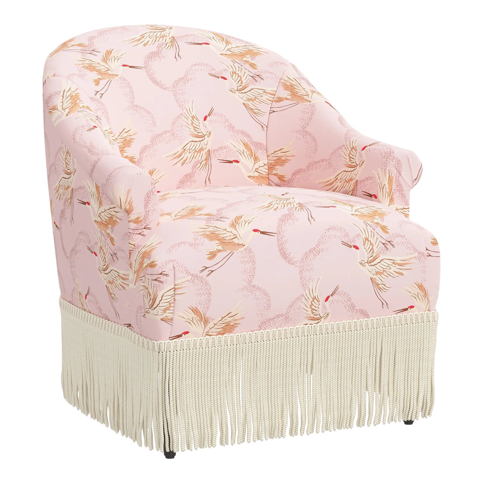 Fringe Chair in Crane Flock Pink | Chairish