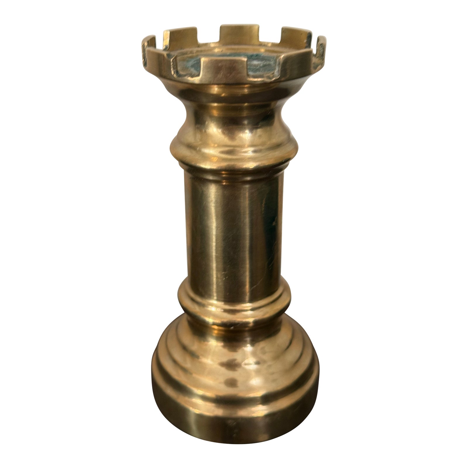 Mid-Centry Solid Gold Brass Chess Bishop Rook Sculpture Desk Object ...