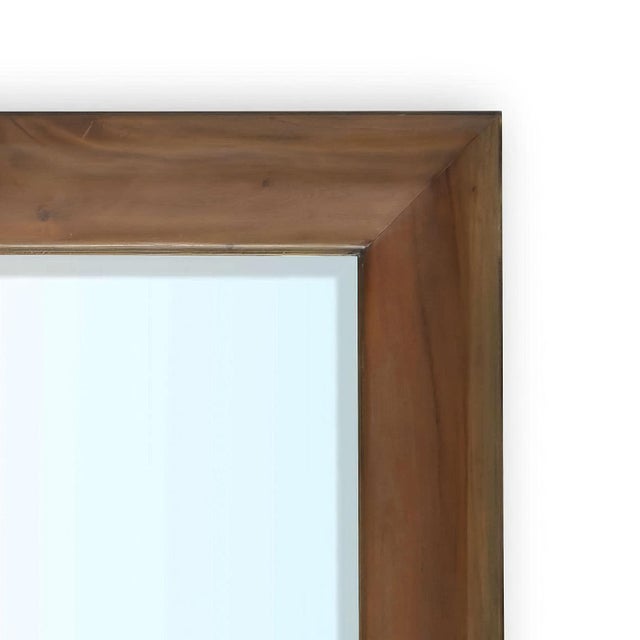 Long Mahogany Wood Wall Mirror | Chairish