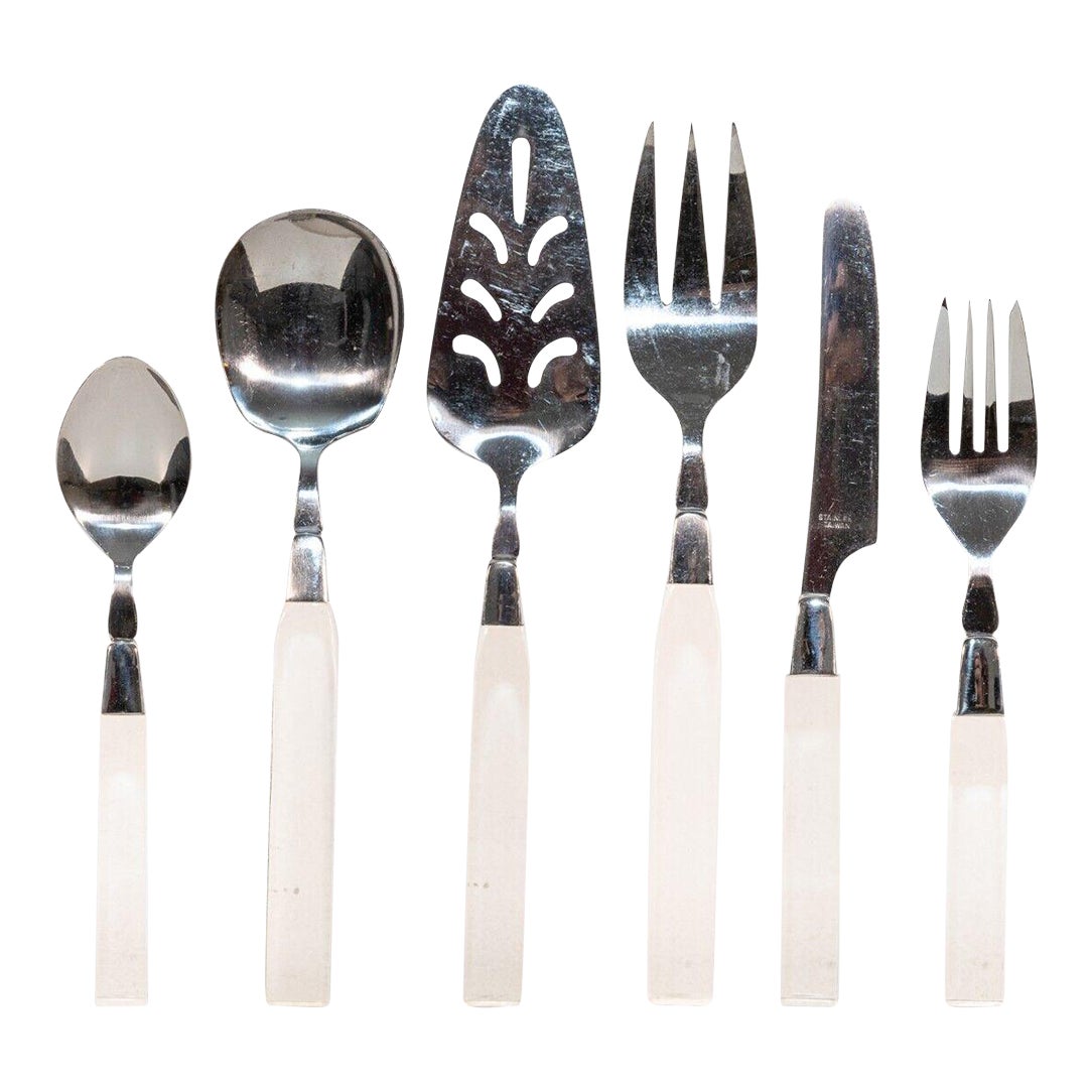 Lifetime Cutlery Lucite Stainless Contemporary Modern Silverware Set ...