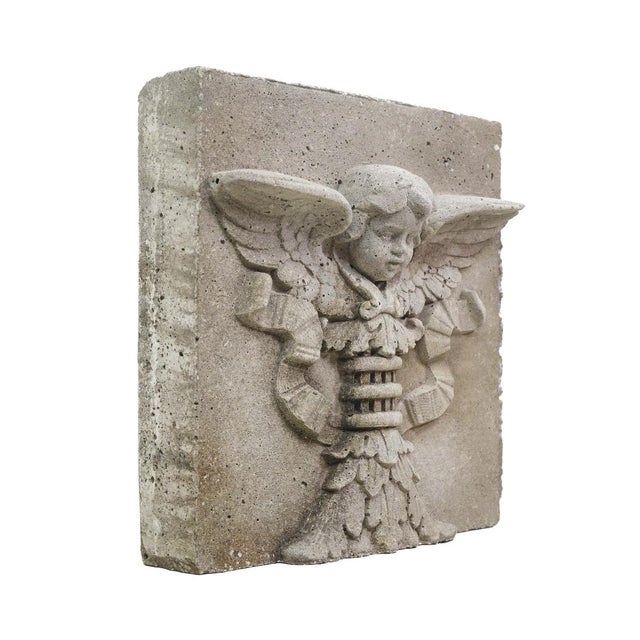 Mid 20th Century High Relief Cast Concrete Angel Architectural Stone ...