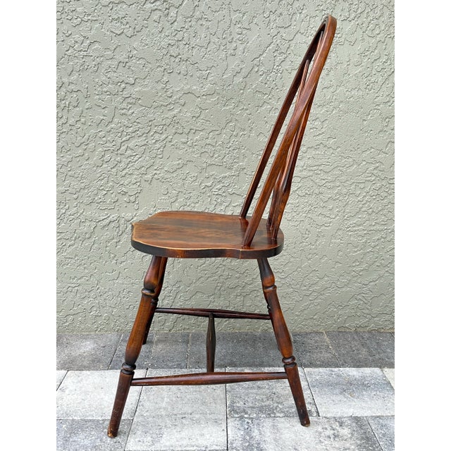 Vintage 1900s Wood Bow Back Windsor Chair | Chairish
