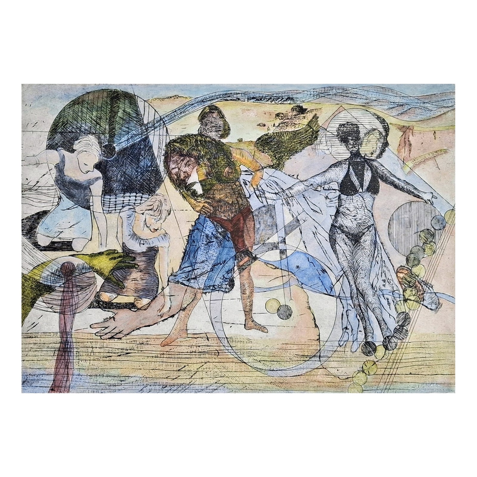 Andrzej Janeczko, Maya for Four, Etching Lavished with Watercolour ...