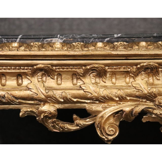 19th Century French Louis XIV Rococo Giltwood Hand Carved Table ...