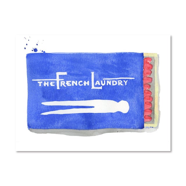 Furbish The French Laundry Matchbook Watercolor Print, 5" x 7" | Chairish