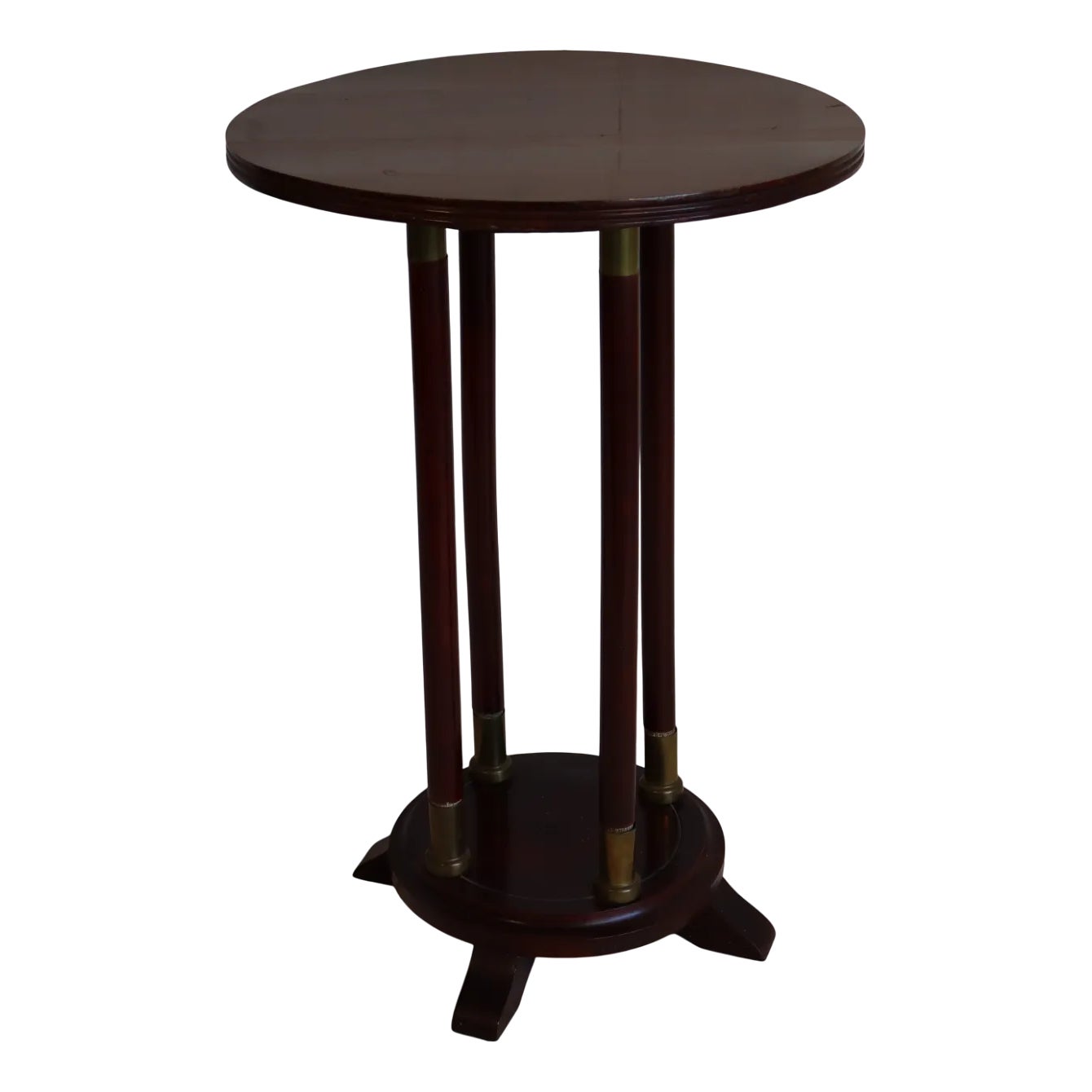 Secession Style Mahogany and Brass Coffee Table, Early 1900s | Chairish