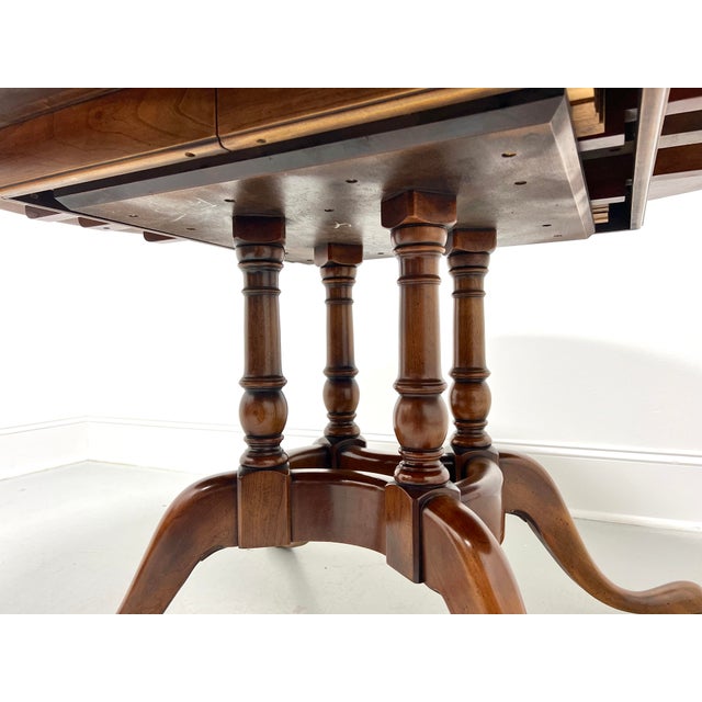 Statton Oxford Cherry Queen Anne Birdcage Pedestal Dining Table | Chairish