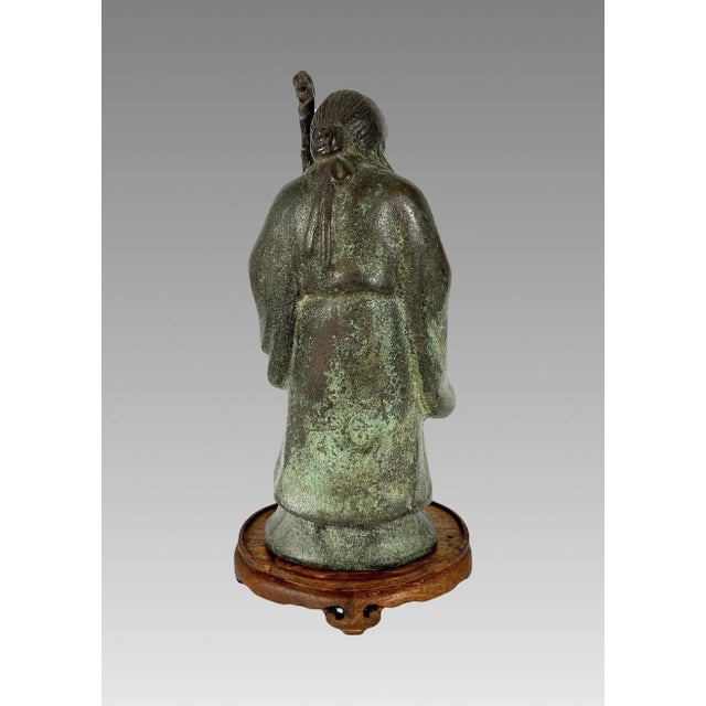 Chinese Bronze Figure of the Wise Man, Fu Lou Shou - Deity of Longevity ...