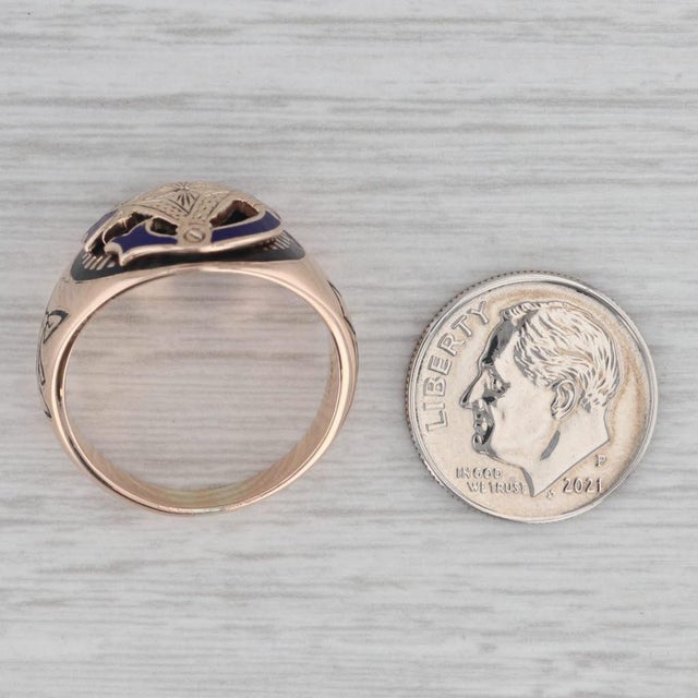 Vintage Masonic Blue Lodge Ring 10k Gold Size 8.75 Stylized Signet ...