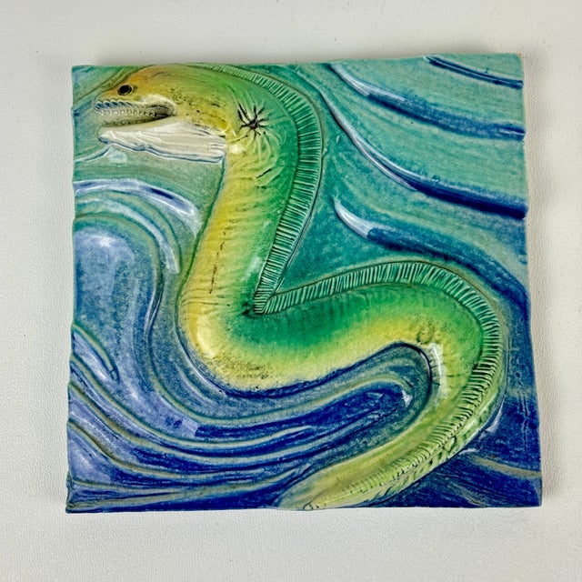 Set of 2 Natalie Surving Studios Eel Fish Design Architectural Ceramic ...